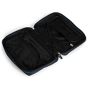 Cross Solid Blank Navy Blue Thinline Vinyl Zippered Bible Cover Case with Handle