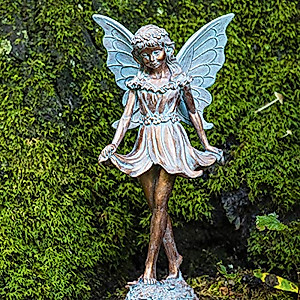 BRECK'S Dancing Fairy Statue - Add This Fun Loving Sprite and Bring Your Garden to Life!