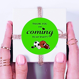 MAGJUCHE Sports Thank You Stickers, Kids All Sports Themed Birthday Party Favor Sticker Labels, 2 inch, 40-Pack