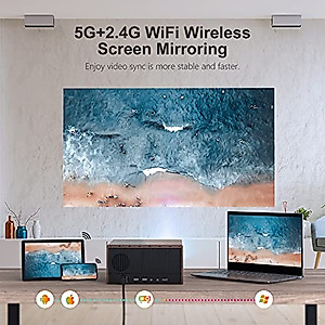 Projector, Projector with WiFi and Bluetooth XIDU 15000L Outdoor Projector 4K Support, Native 1080P Projector with 300" Display Home Theater Movie Projector, Compatible w/TV Stick/iOS/Android/Win/PS5
