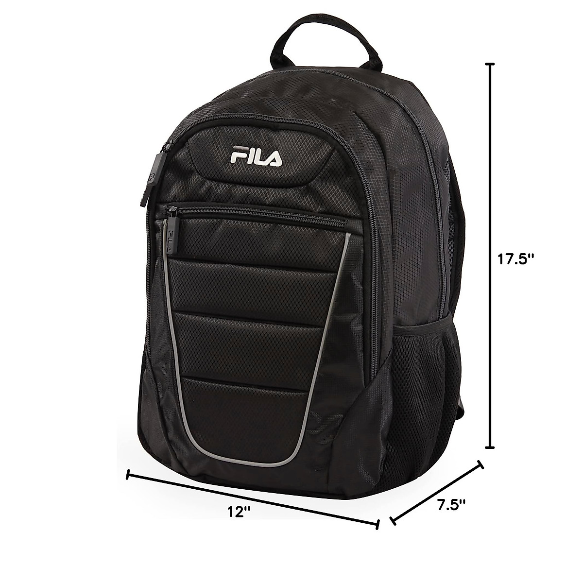 Fila Argus 5 Laptop Backpack, Black/Grey, One Size