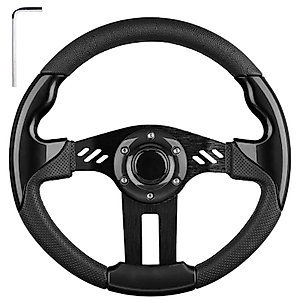 EZGO Steering Wheel Fit Club Car EZGO Yamaha Universal Golf Cart Steering Wheel Club Car DS and Precedent (Black Steering Wheel)