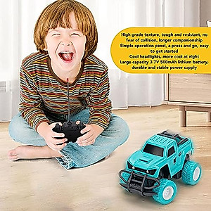 HEEPDD Remote Control Car Toy, Easy to Operate 1/24 ABS High Speed Racing RC Car Toy for Home (Green Blue)