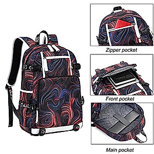 ZHIERNA Boys Backpack with Charging Port, Laptop Backpacks 17 Inch, Water Resistant Daypack Bookbags for College Students (Red)