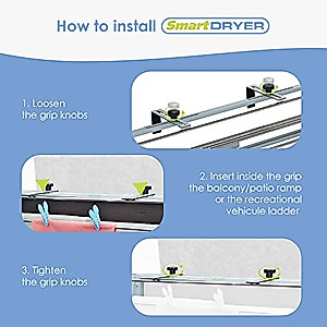 The Original Smartdryer RV Ladder Clothes Drying Rack, Outdoor Clothes Drying Rack, Wall Mounted Drying Racks for Laundry - Compact Version - 31 Inch