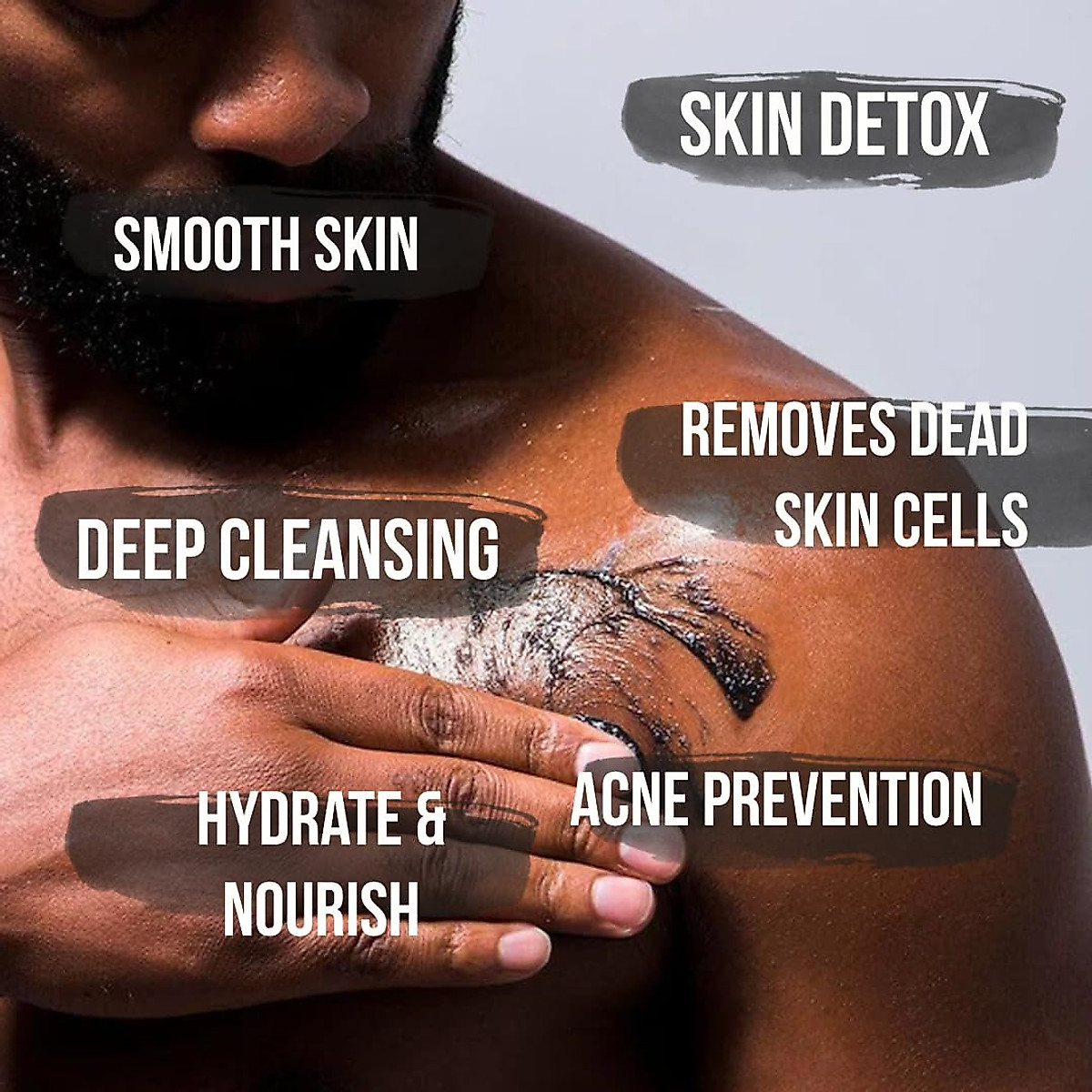 Charcoal Scrub, Moisturizing and Exfoliating Face Foot & Body Scrub, Organic Scrub Fights Stretch Marks, Fine Lines and Natural Exfoliator Salt Body Scrub for Toning Skin Cellulite Skin Care Body