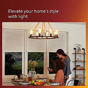 Philips LED Vintage Flicker-Free Amber Spiral B11 Dimmable, Eyecomfort Technology, 225 Lumen, Amber Light(2000K), 3.5W=25W, Title 20 Certified, E12 Base, 8-Pack (565804)