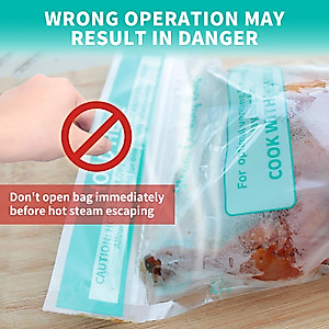 WRAPOK Steamer Bags 30 Pack Zip Steam Vegetable Cooking Bag for Potatoes Meat, 7.1 X 7.9 Inches