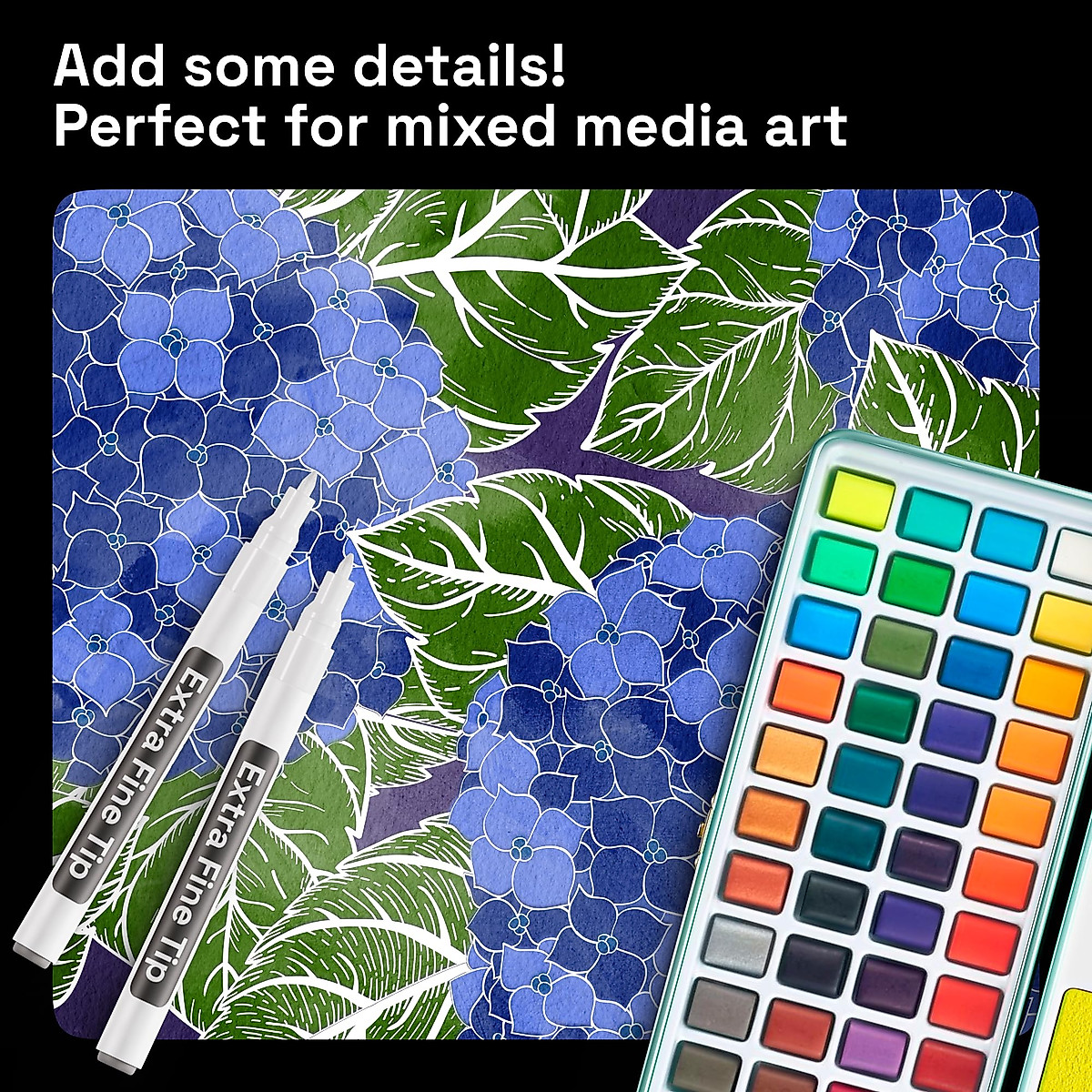 White Paint Pen for Rock Painting, Stone, Ceramic, Glass, Wood, Tire, Fabric, Metal, Canvas. Set of 5 Acrylic Paint White Marker Water-based Extra-fine Tip