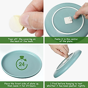 60 Pieces Invisible Adhesive Plate Hanger Plastic Adhesive Picture Hangers Without Nails Adhesive Vertical Plate Holders Sticky Hangers for Plate Photo Picture Frame Wall Art Decoration