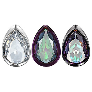 COOEAR 1 Pair Gauges for Ears Tear Drop Gem Ear Tunnels and Plugs Flesh Stretchers Expander 0g to 1 Inch.