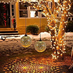 4 Pack Solar Garden Decor Hanging Lanterns Outdoor Waterproof