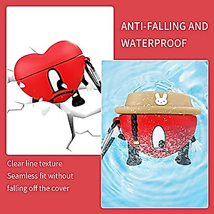 2Pack Cute Airpods Pro 2nd Generation Case Cover, Funny Kawaii Silicone Airpods Pro 2 Case Cute, 3D Bad Bunny Aesthetic Cool Case for AirPods Pro 2 with Keychain for Men Women