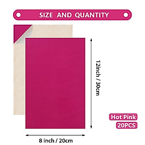 Helloocolor 20PCS Self-Adhesive Velvet Fabric Flocked Fabric Sheets, DIY Velvet Fabric for Art & Crafts, Jewelry Box and Drawer Liner (A4 Size,Hot Pink)