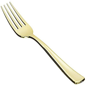Elegant Premium Gold Forks (Pack of 32) | Heavy-Duty & Disposable for Weddings, Parties & Special Occasions