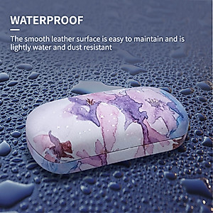 molshine Hard Shell Sunglasses Case, Classic Large Glasses Case for Sunglass, Eyeglasses with Cleaning Cloth (Purple)