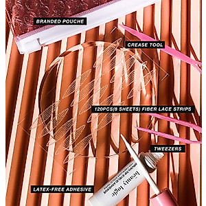 Beauty Logic USA Ultra Invisible Fiber Lace Eyelid Lift Kit 120pcs Blends in with Skin No Glare Non Surgical Instant Eyelid Lifting for Hooded Droopy Uneven Mono-Eyelids Latex Free Adhesive (Medium)