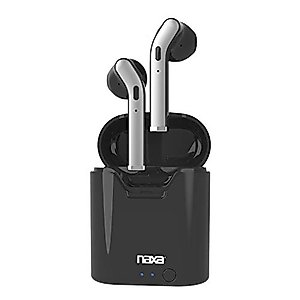 Naxa Electronics True Wireless Earphones with Charging Battery Case, Black