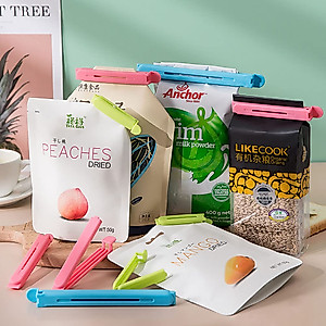 Terrysun 12 Pcs Plastic Sealing Clips, 2.8-4.3-6.3 Inch Reusable Chip Bag Clips, Air Tight Seal Grip for Bread, Snack and Food Bags