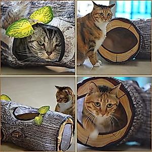 Fhiny Large Cat Tunnel, 3 Way Collapsible Tube with Peek Holes Cat Tunnels for Indoor Cats Interactive Maze Toy for Kitty Puppy Rabbits Ferrets Squirrels Guinea Pigs Chinchillas