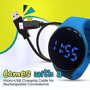 Kidnovations Premium Potty Training Watch - Toilet Training Timer - Rechargeable Water Resistant Digital Watch Reminder to Go Potty Vibrates and Plays Music Keeps Your Child Entertained at Potty Time