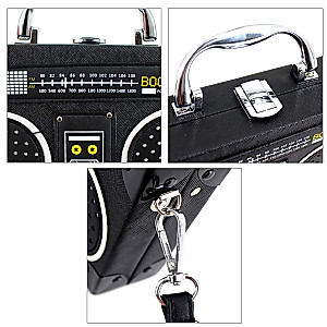 Heidi Bag Vintage Radio Clutch Handbag Leather Top Handle Crossbody Shoulder Bag