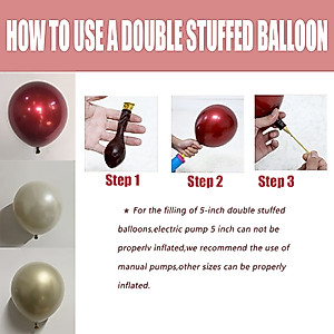 Orgnafey Burgundy and Pearl Sand White Balloon Garland Arch Kit Double Stuffed Pearl Chrome Gold And Champagne Balloons For Bridal Wedding Engagement Anniversary Baby Shower Birthday Party Decorations