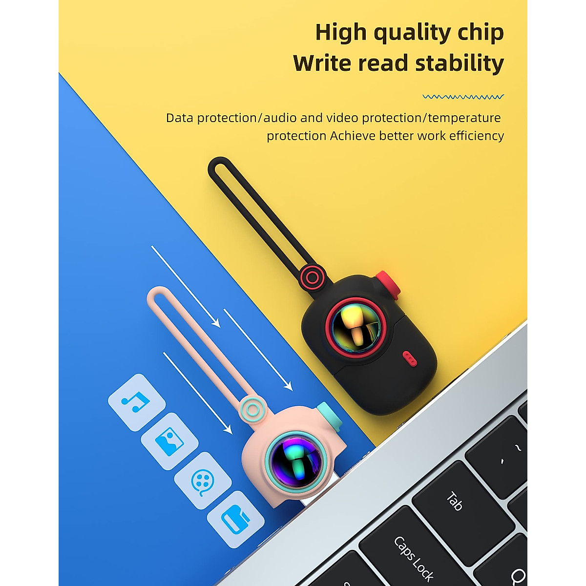 Bilious Cute Mini Camera Shaped USB Flash Drive, Thumb Drive 128gb Waterproof USB 2.0 Memory Stick Small Size USB Drive Gift