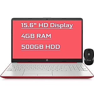HP Notebook 15 15.6‚Äù HD Laptop, Intel Pentium Gold 6405U, 4GB RAM, 500GB HDD, Intel UHD Graphics, HDMI, USB-C, WiFi, Webcam, Win10 (Renewed)