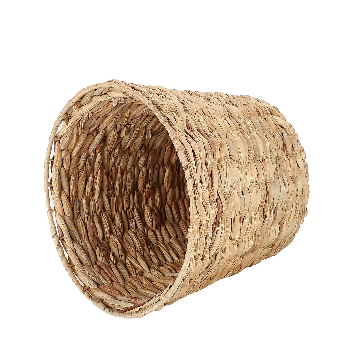JLKIMZVO Water Hyacinth Wicker Waste Basket, Water Hyacinth Handwoven Garbage Can, Wicker Trash Can for Bathroom, Bedroom, Office