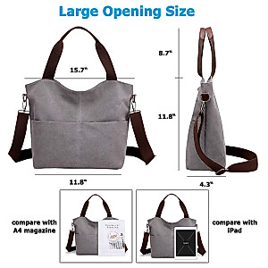 DOURR Hobo Handbags, Canvas Crossbody Bags for women Fashion Crossover Purse Cotton Shoulder Bag (Purple Coffee-01)