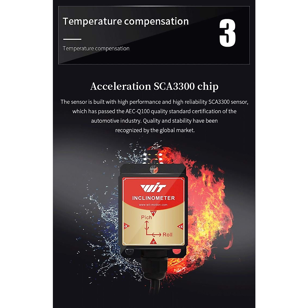 [Industrial-Grade Accelerometer+Inclinometer] HWT905-RS232 MPU9250 9-axis Gyroscope+Angle(XY 0.05° Accuracy)+Digital Compass with Kalman Filtering, Temp&Magnetometer Compensation, IP68 Waterproof