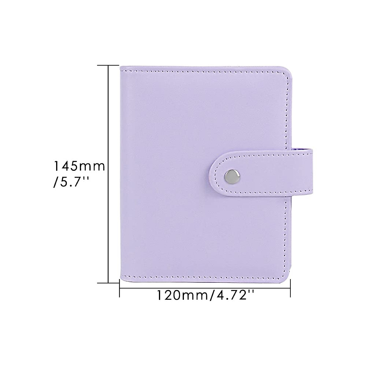 Purple A7 PU Budget Binder, 6 Ring Leather Binder Cover Money Organizer Loose Leaf Refillable Memo Folder Personal Notebook Binder Planner with Snap Closure for Budgeting