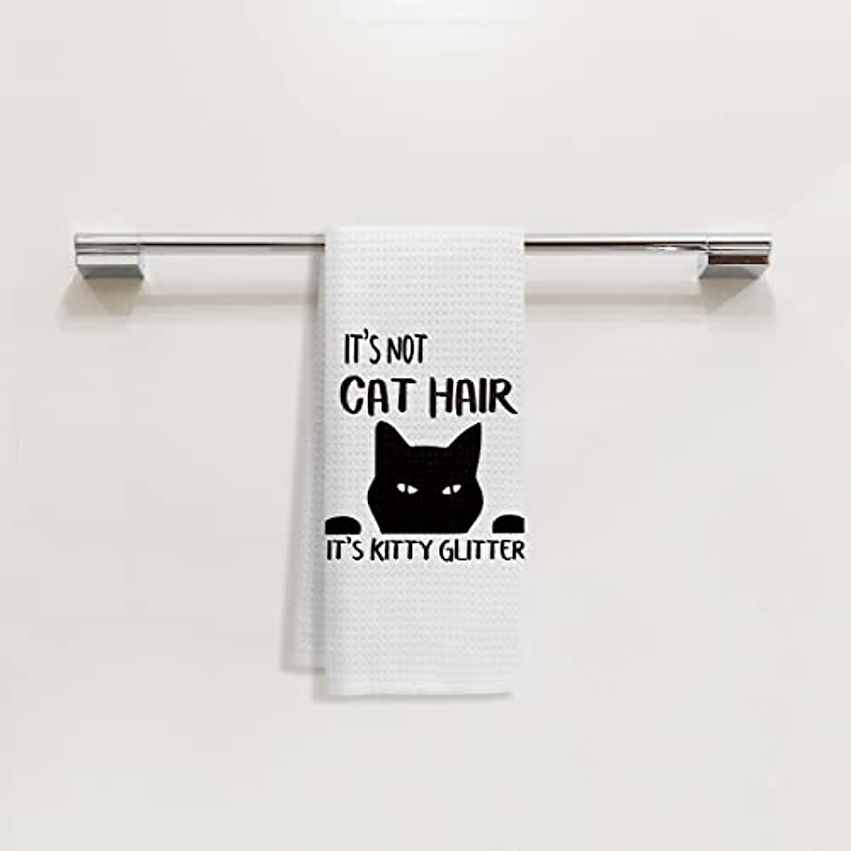 It’s Not Cat Hair It’s Kitty Glitter Hand Towels Kitchen Towels Dish Towels,Funny Black Cat Kitty Decor Towels,Cat Lovers Cat Mom Girls Women Gifts