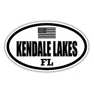 3 Pack Reflective Kendale Lakes FL Florida Miami-Dade County Stealthy US Flag Euro Decal Sticker Vinyl for Hard Hats, Bottles, Glass, Toolbox 2" x 3"