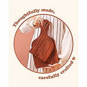 Perfect Anniversary, Wedding, Housewarming Gifts for The Couple - 2 Piece Solid Wood Cutting Board Set with Handle for Kitchen - Decorative Serving Charcuterie Board by We Made