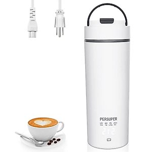 PERSUPER Portable Kettle Electric Travel Kettle 400ML Fast Boil Auto Shut-off Coffee Tea Kettle Keep Warm Function Dry Protection 316 Stainless Steel 450ML(max)