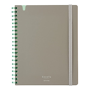 KOKUYO Sooofa Soft Ring Notebook, 0.2 inch (4 mm) Grid Ruled, 80 Sheets, B6 Deformation, Warm Gray, Japan Import (SU-SV748S4-M)