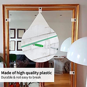 Qjaiune 20 Pack Mirror Holder Clips for Walls, Clear Retainer Clips Cabinet Glass Holder Clip, Wall Mirror Mount Kit Frameless Mirror Hanging Hardware for Vanity Mirror Window Screen (Classic Style)