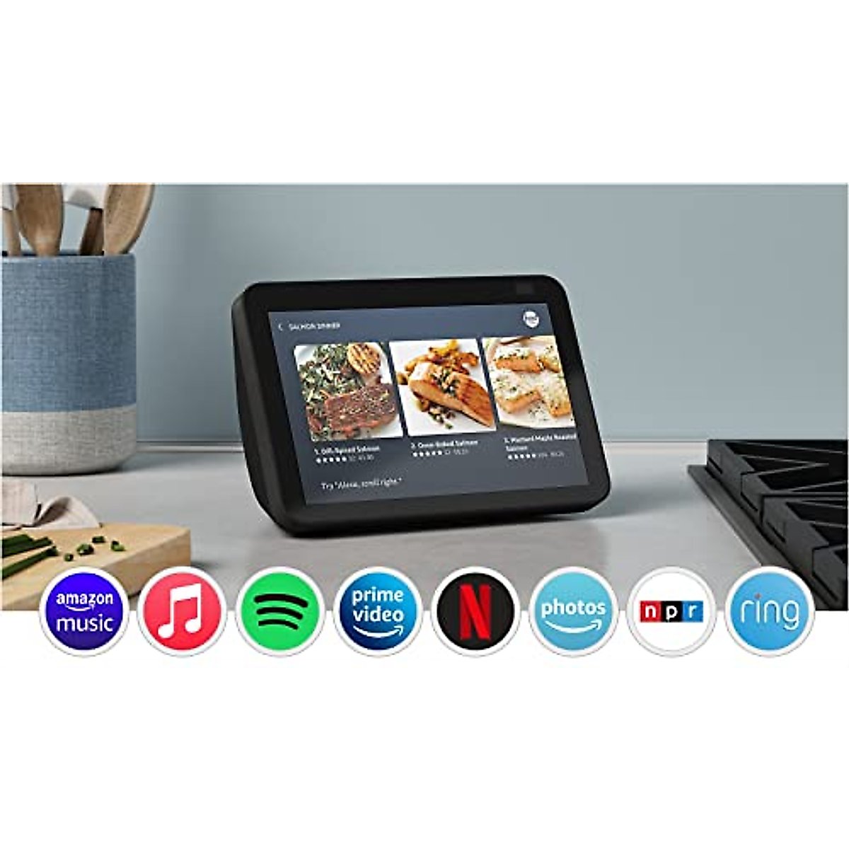 Echo Show 8 (2nd Gen, 2021 release) | HD smart display with Alexa and 13 MP camera | Charcoal