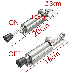 dingchi Kickdown Door Stops, Stainless Steel Easy Step Door Stopper, Spring Loaded Telescopic Step On/Off Door Stopper Rubber, Adjustable Heavy Duty Door Locks Holder Stop/Release by Foot