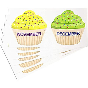 63 Piece Set Cupcake Cutouts for Bulletin Board and Student Birthdays, Classroom and Teacher Supplies