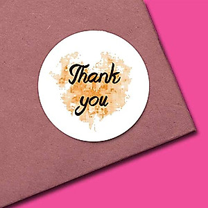 Colorful Thank You Stickers Roll 1.5 Inch Thank You Business Labels for Small Shop Packaging Wedding Baby Shower Gifts Bags Envolope Seals 500 Pcs