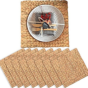 Jaipur Special Home Jute Braided Square Placemats 14x14 Inches - Natural Reversible Mats for Dining Table Woven Placemats Farmhouse Placemats (Set of 8)
