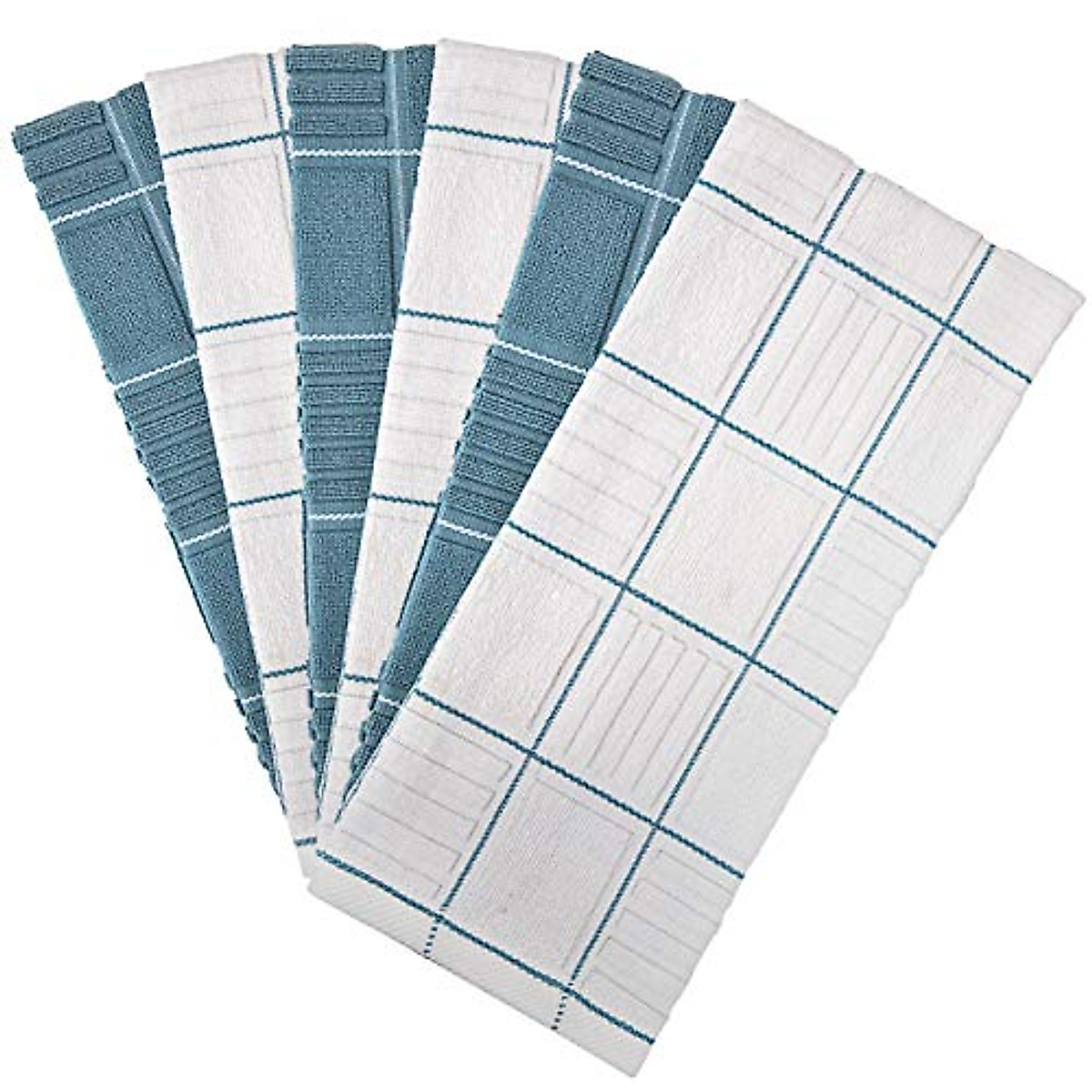 Premium Cotton Kitchen Towels (16" x 26") | Absorbent Dish Towels | 435 GSM Cotton Tea Towels | Kitchen Hand Towels | Dish Towels for Kitchen | Aqua