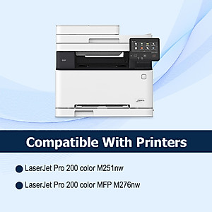 131A 131X Black,Cyan, Magenta, Yellow High-Yield Toner Cartridges (4 Pack) Works with HP Laserjet Pro 200 Color M251nw MFP M276nw M251n M276n Printer Ink