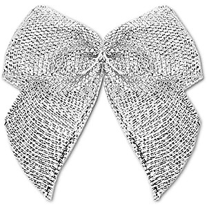 Mini Silver Satin Bows with Self-Adhesive Tape (1.5 in, 200 Pack)