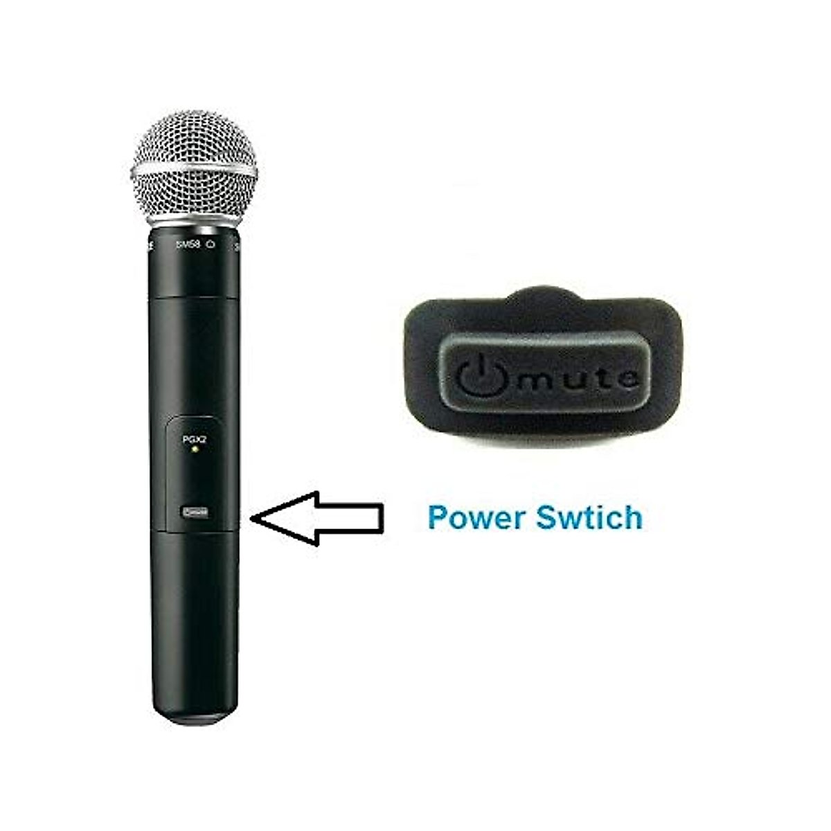 Bolymic PGX Mikes Power Switch Mode/Set Button for Shure PGX PGX2 Wireless System 2 Pack