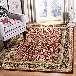 SAFAVIEH Lyndhurst Collection 10' x 14' Red / Black LNH214A Traditional Oriental Non-Shedding Living Room Bedroom Dining Home Office Area Rug