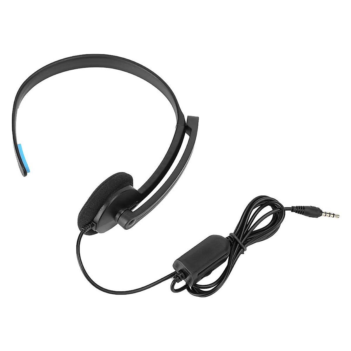 Call Center Headset, 3.5mm 360 Degree Rotating Earmuffs Retractable Headband MIC Service Call Center Headphone for Computers Phones Desktops PC Tablet Office Home